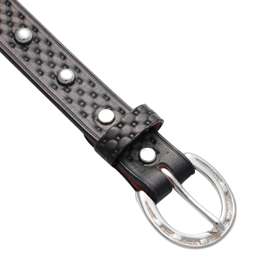 Dress Belt "Bulls Eye Tuck & Roll"(CODINA LEATHER x LAWFORD CLOTHING)